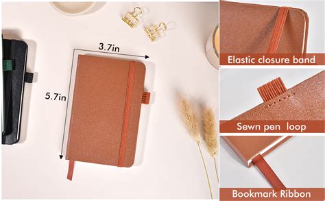 Amazon.com : 3 Pack Pocket Small Notebook Journals for Women Men, 480 ...