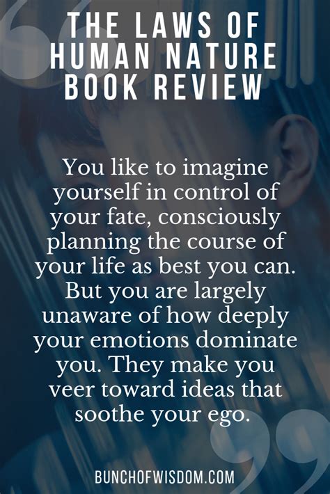 The Laws of Human Nature — Book Review - BUNCH of WISDOM | Human nature ...