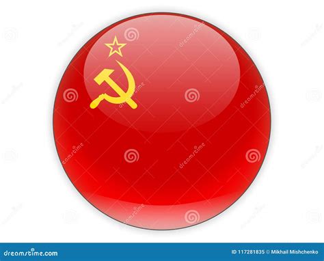 Круглый значок с флагом СССР Иллюстрация штока - иллюстрации ...
