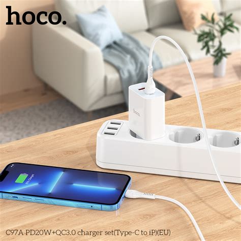 Bộ sạc Hoco C97A PD20W+QC3.0 charger set Type-C to iP