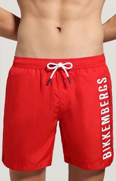 Шорты купальные мужские красный от BIKKEMBERGS артикул SS22-BKK1MBM-03 ...