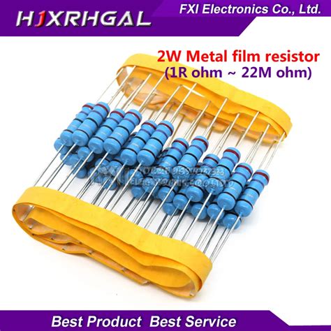 1000pcs 2W 1R~2.2M 1% Metal film resistor series 100R 220R 1K 1.5K 2.2K ...