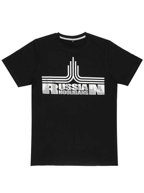 Мужская футболка Russian Hooligans чёрная купить