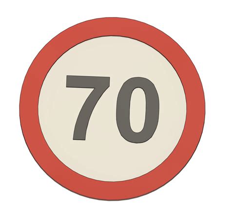 Max Speed Limit Sign 70 (car pin) by GreenPanda | Download free STL ...