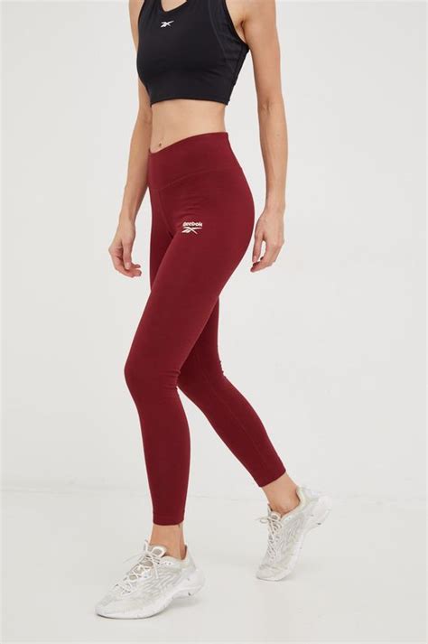 Тренировочные леггинсы Reebok Reebok Identity женские цвет бордовый ...