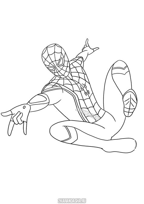 Раскраска человек-паук супергерой марвел распечатать | Spider man