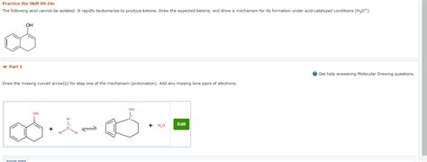 Solved Practice the Skill 09.16c The following enol cannot | Chegg.com