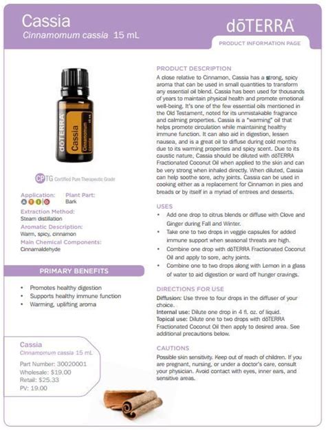 doTERRA Cassia Essential Oil Uses with Food and Diffuser Recipes ...