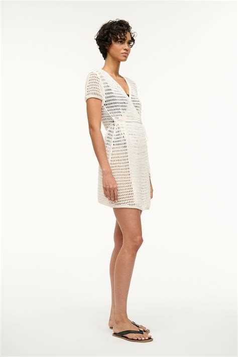 STAUD SPRITZ DRESS IVORY