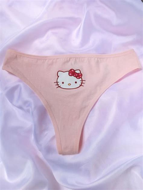 Трусики стринги розовые персиковые hello kitty нижнее белье спідня ...