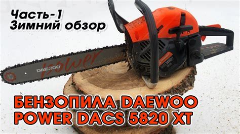 Бензопила Daewoo Power DACS 5820 XT. Зимний обзор. Распил Дуба диаметр ...