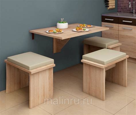 Раскладной стол для маленькой кухни: виды, выбор