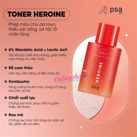 Nước Hoa Hồng Toner Heroine Psa 002 100ml [Chính Hãng] - Da Liễu Shop