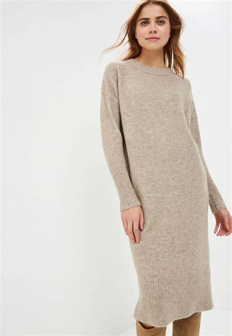 Платье Selected Femme, цвет: бежевый, SE781EWDGME8 — купить в интернет ...