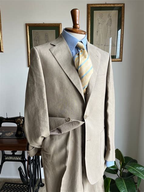 Completo in puro lino écru – dantanvintage