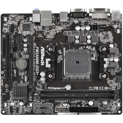 ASRock FM2A68M-DG3+ AMD A68H So.FM2+ Dual Channel DDR3 mATX Retail ...
