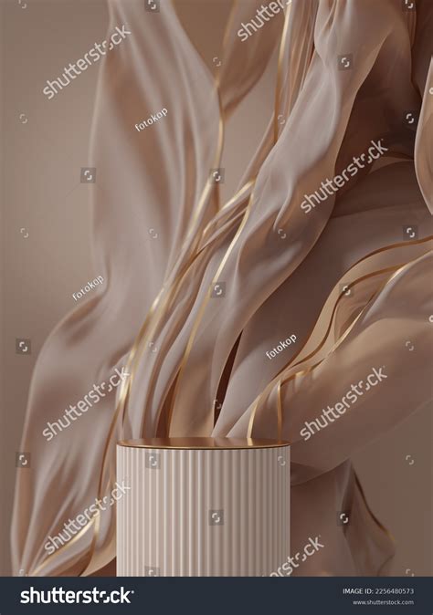 3d Display Podium Beige Background Luxury Stock Illustration 2256480573 ...
