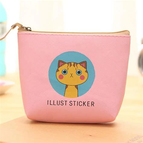 1 шт., женские Мини кошельки Kawaii с изображением кошки, сумка для ...