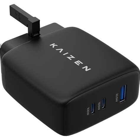 GaN Wall Charger 120w C+C+A – Black | Kaizen