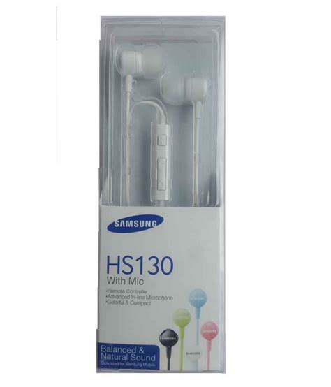 Samsung HS130 In-the-Ear with Mic Headphones White - Buy Samsung HS130 ...