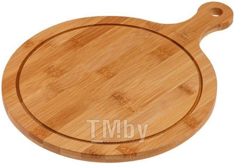 Купить поднос бамбуковый с ручкой, круглый, 34х25.5 см, BAMBOO ...