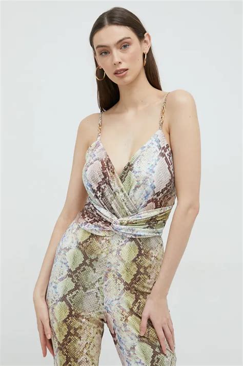 Guess kombinezon z dekoltem w szpic | Answear.com