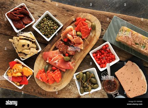antipasti antipasto antipasta platter Stock Photo - Alamy