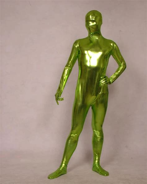 Cosplay Grass Green Lycra Latex/Rubber Zentai Suit Cos Catsuit Costume ...