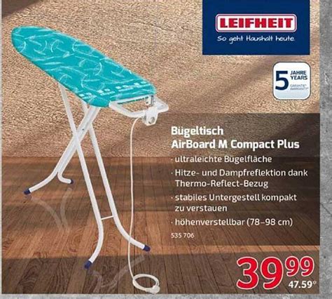 Leifheit Bügeltisch Airboard M Compact Plus Angebot bei Selgros