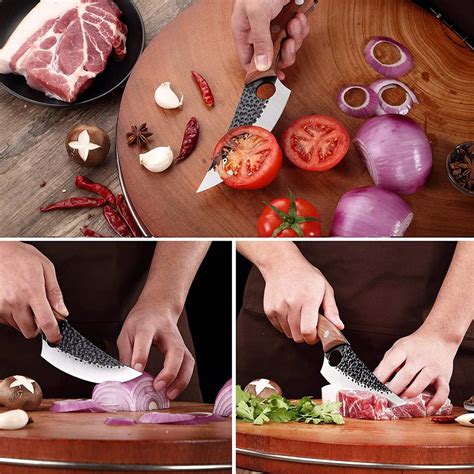 Купить Японский нож для мяса из углеродистой стали с деревянной ручкой ...