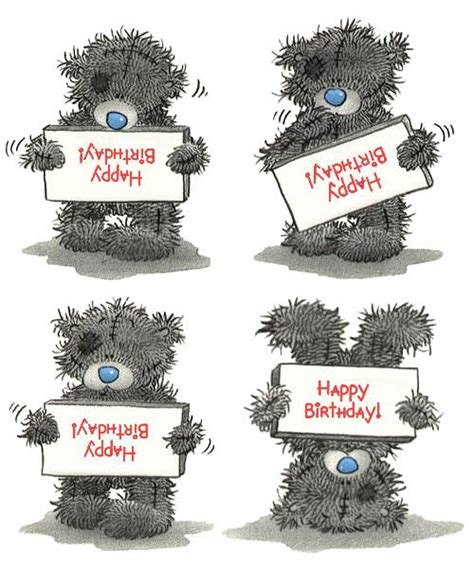 Фото Мишка Тедди/Teddy Bear держит табличку 'Happy Birthday/С днем ...