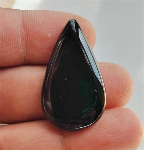 NATURAL BLACK ONYX Gemstone 28ct High Quality Onyx Cabochon | Etsy
