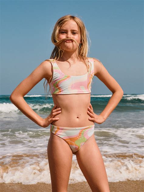 Hibiscus - Reversible Two Piece Bikini Set for Girls 6-16 | Roxy