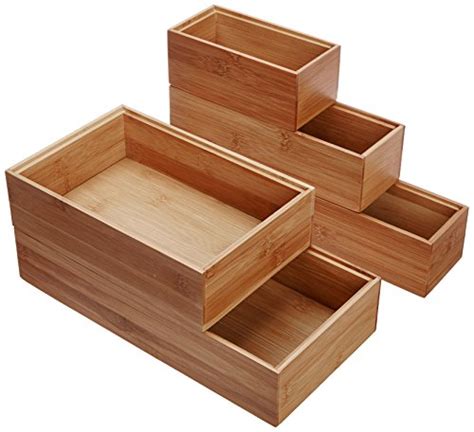 Купить Lipper International 88005 Bamboo Wood Drawer Organizer Boxes ...