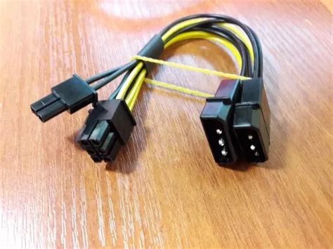 Переходник gpu MOLEX+MOLEX -> 8(6+2)pin для PCI-E кабель 18AWG молекс ...