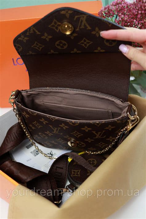 Купить Сумка Louis Vuitton кросс-боди на цепочке коричневая Луи Витон 2 ...