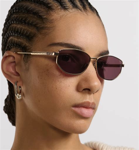 DiorCannage B1U Овальные солнцезащитные очки винного цвета | DIOR