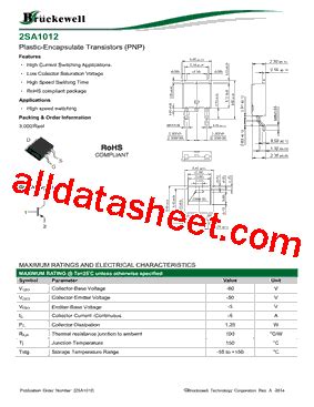 2SA1012 Datasheet(PDF) - Bruckewell Technology LTD