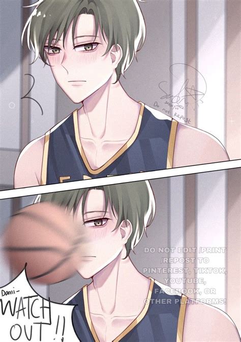 an anime character is playing basketball with another person in front ...