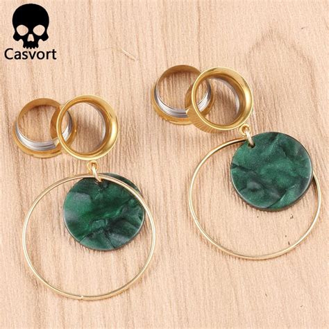 Casvort, 2 шт., серьги для пирсинга, расширитель, туннель, заглушка ...
