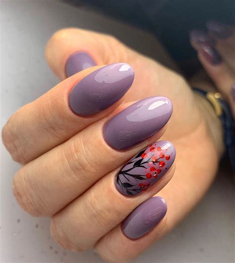 Фиолетовый осенний маникюр | Nail designs, Nails, Ceramic pottery