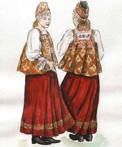Женский костюм села Ненёкса состоял из рубахи, юбки, полушубка (так ...