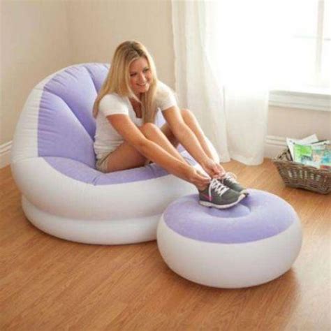 Надувное кресло с пуфом Intex 68572 Purple – фото, отзывы ...