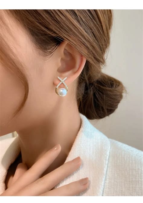 Серьги из серебра S925 пробы с искусственным жемчугом | AliExpress