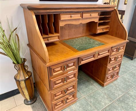 Solid Wood Roll Top Desk