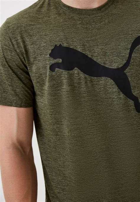 Футболка спортивная PUMA TRAIN FAV HEATHER CAT TEE, цвет: хаки ...