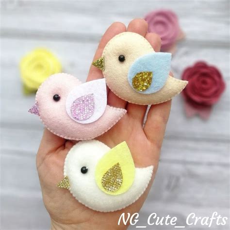 Птички из фетра | Bügelperlen, Filzen, Geschenke