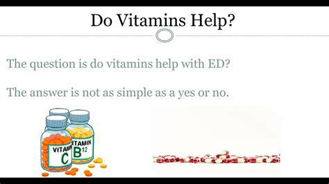 Vitamins and Erectile Dysfunction - YouTube