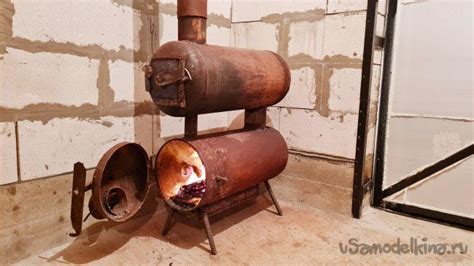 Печь из газовых баллонов. Буржуйка в гараж | Печь, Гараж, Дровяная печь