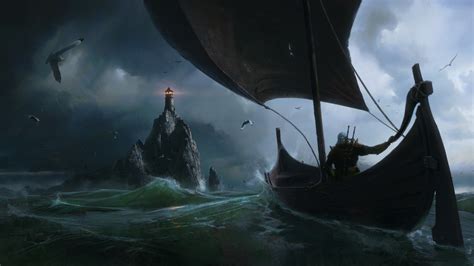 Geralt's Journey: HD Wallpaper of The Witcher 3 Lighthouse Adventure by ...